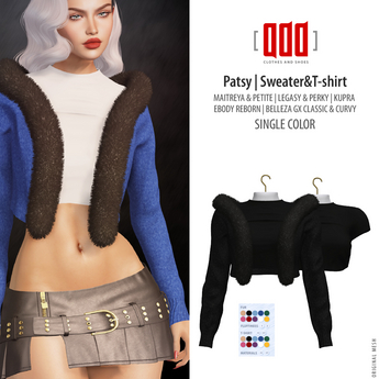 Second Life Marketplace - [ADD] Patsy Sweater&T-shirt - Black